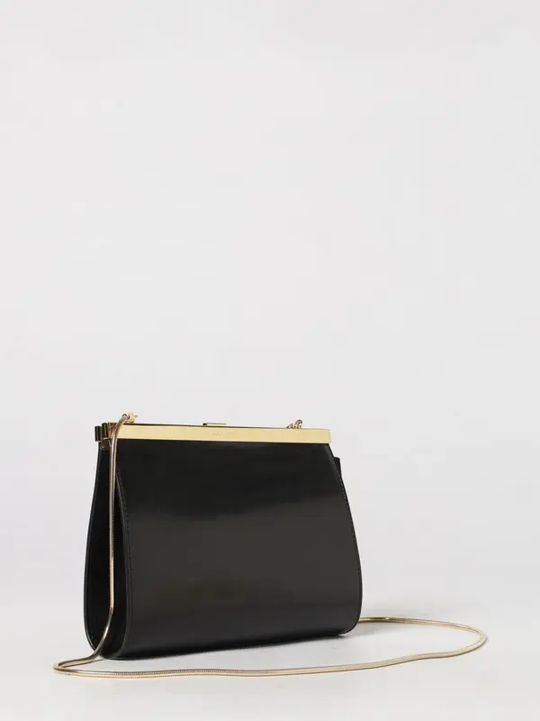 Alberta Ferretti Smooth Leather Clutch With Metallic Trim