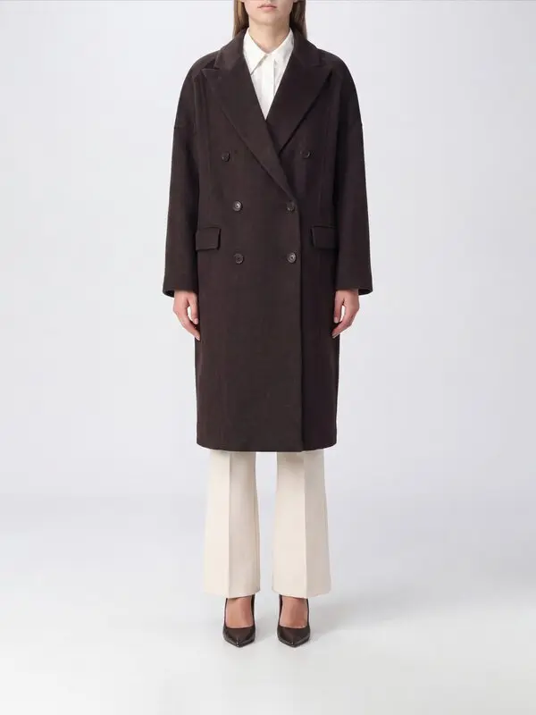 Brunello Cucinelli Long Double Breasted Overcoat - Brown