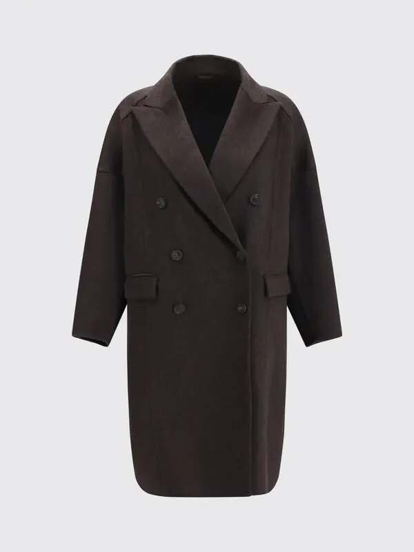 Brunello Cucinelli Long Double Breasted Overcoat - Brown