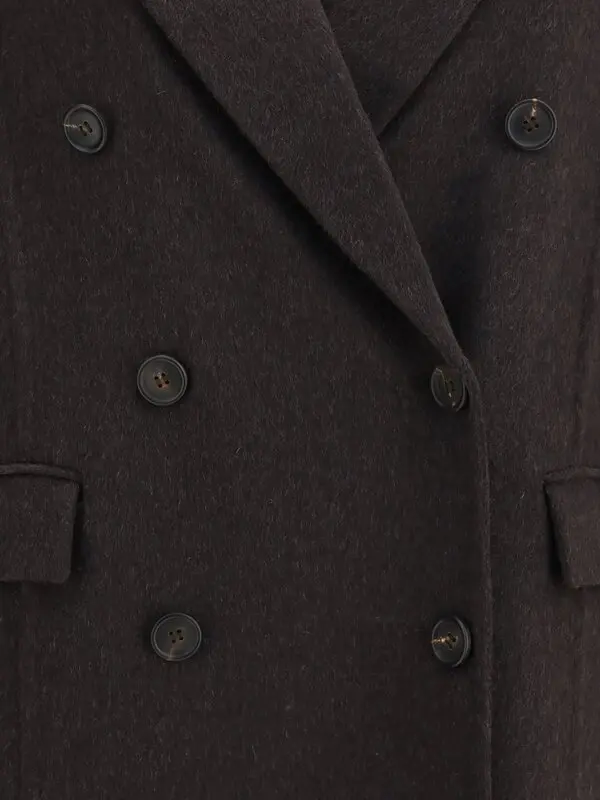 Brunello Cucinelli Long Double Breasted Overcoat - Brown