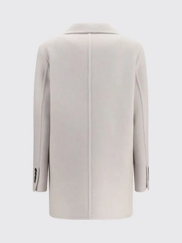 Brunello Cucinelli Short Double-breasted Pure Merino Wool Blazer With Peak Lapels - White