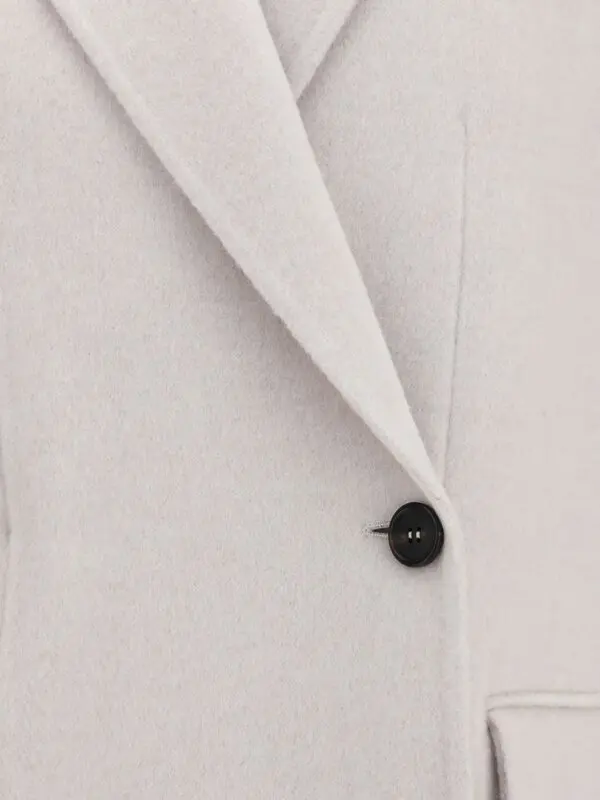 Brunello Cucinelli Short Double-breasted Pure Merino Wool Blazer With Peak Lapels - White