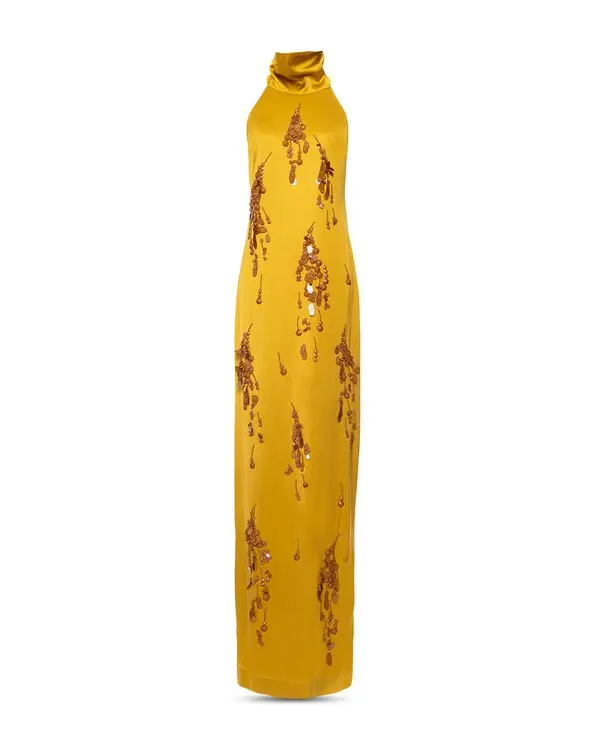 DES_PHEMMES Embellished Halter Maxi Dress