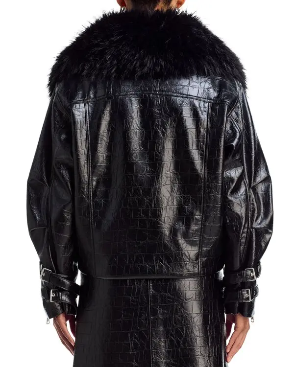 Essentiel Antwerp Kabuki Faux Leather Bomber Jacket