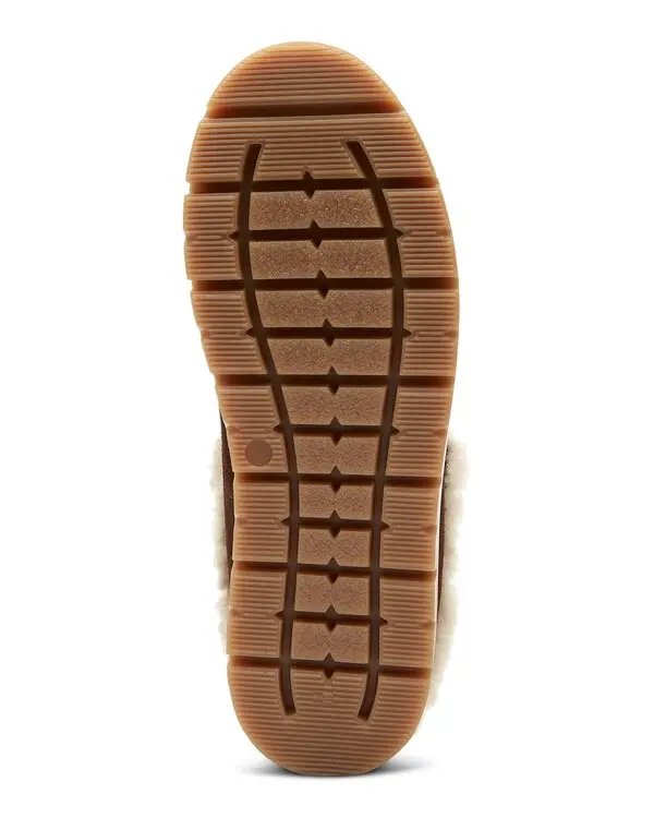 La Canadienne Echo Suede & Shearling Mules - Brunette