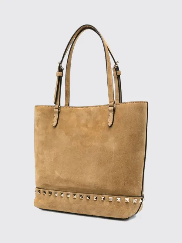 Valentino Garavani Rockstud Suede Tote Bag - Beige