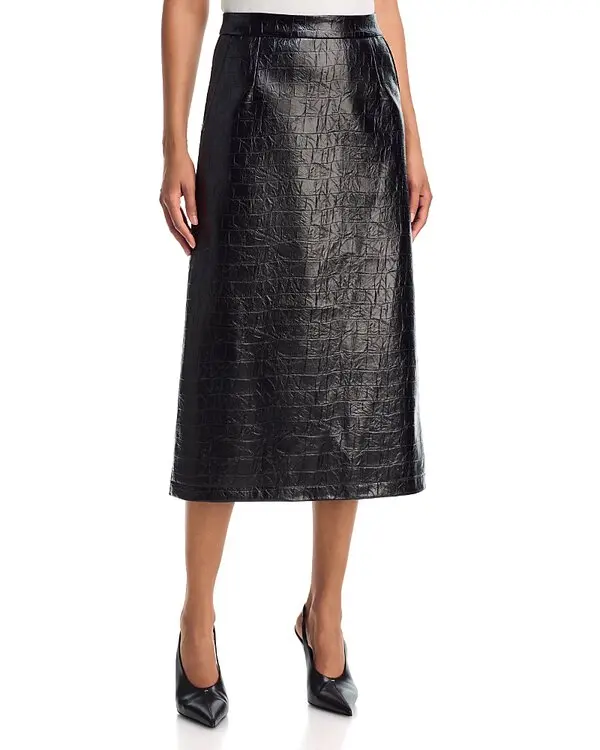 Essentiel Antwerp Kind Faux Leather Midi Skirt