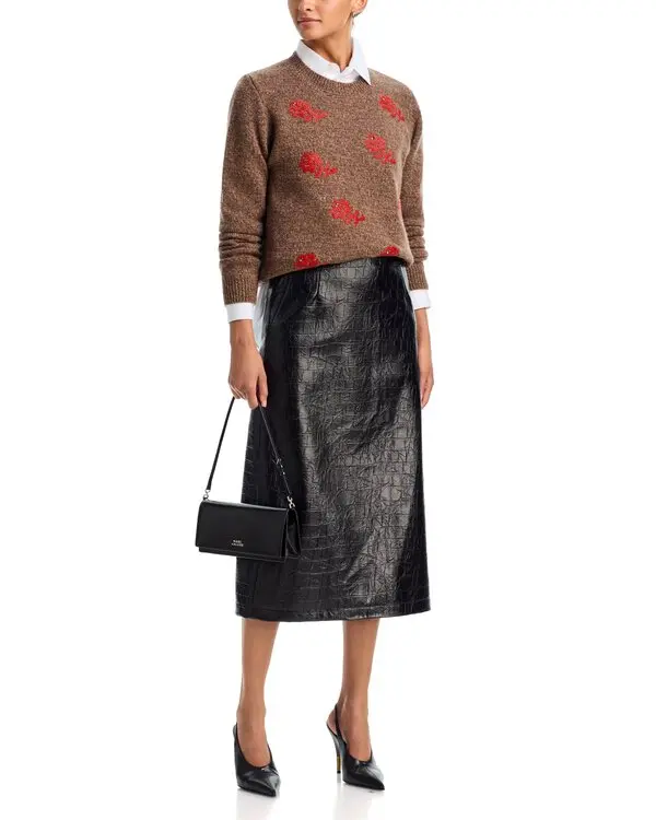 Essentiel Antwerp Kind Faux Leather Midi Skirt