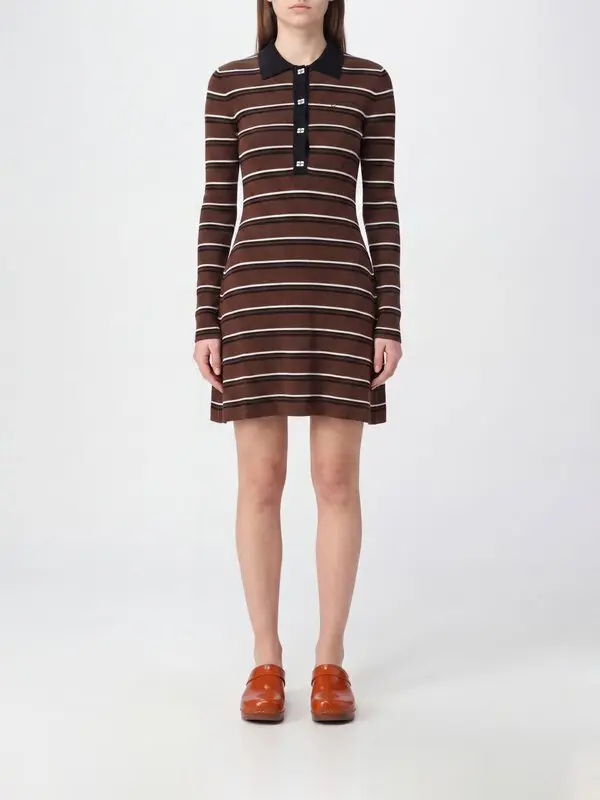 GANNI Striped Knit Dress