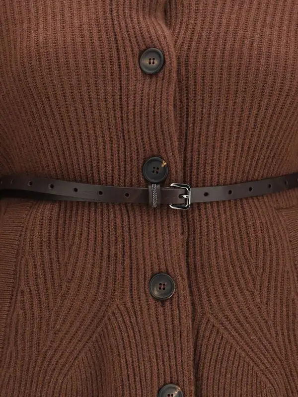 Brunello Cucinelli Ribbed Button Detailed Sweater