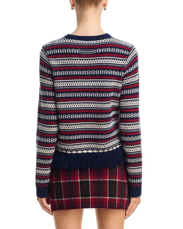Guest In Residence Wool Cashmere Western Stripe Crew Sweater