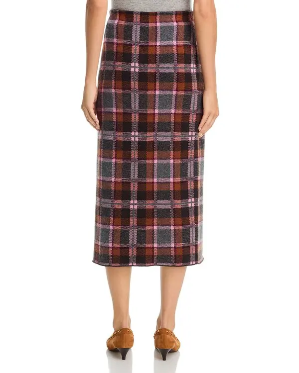Guest In Residence Wool Cashmere Tartan Wrap Skirt