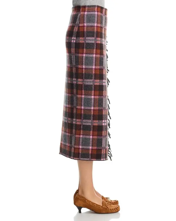 Guest In Residence Wool Cashmere Tartan Wrap Skirt