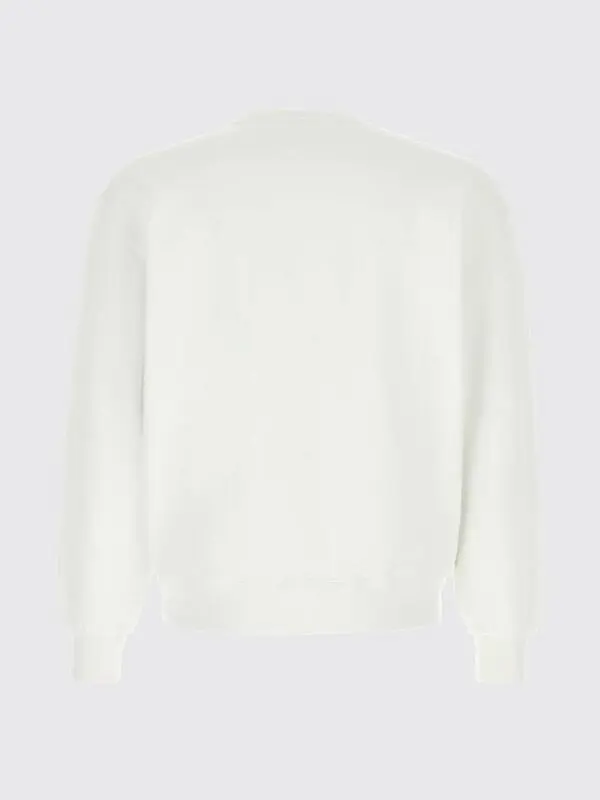 Kenzo Crewneck Cotton Sweatshirt With Contrast Logo Print On The Chest - White