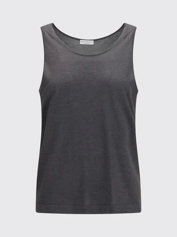 Brunello Cucinelli Slim Fit Off-the-shoulder Cashmere And Silk Top - Lead