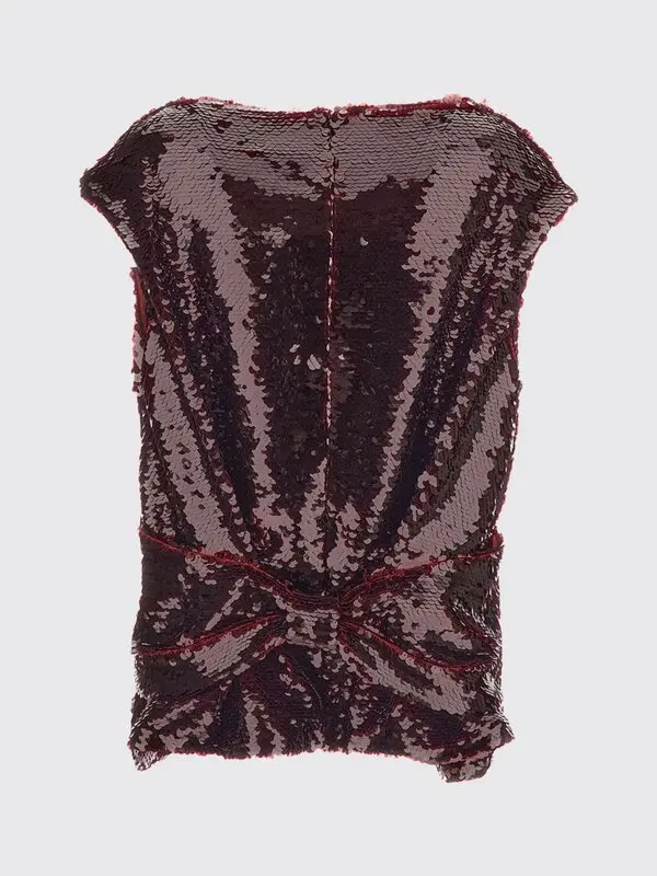 Simone Rocha Sequin Embellished Bow Detail Top - Red