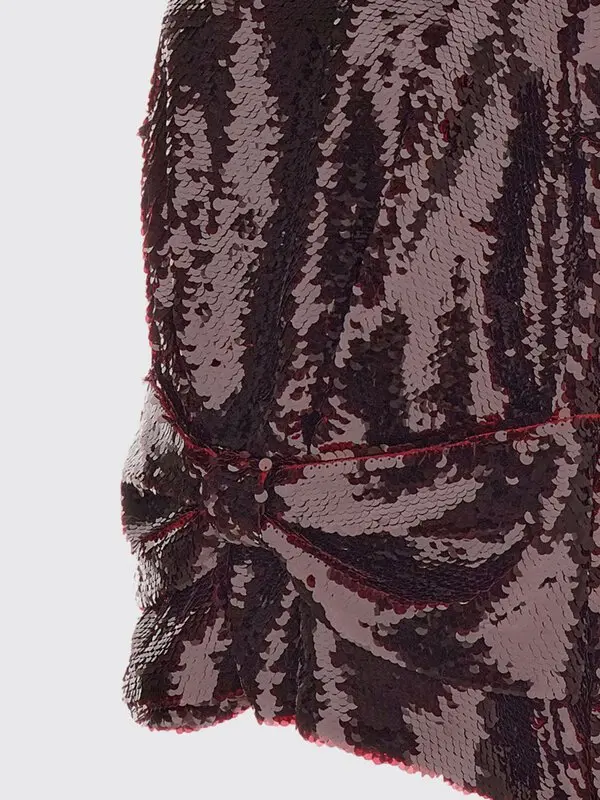 Simone Rocha Sequin Embellished Bow Detail Top - Red