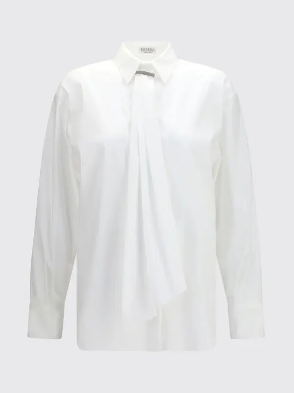 Brunello Cucinelli Tie Detailed Shirt - White