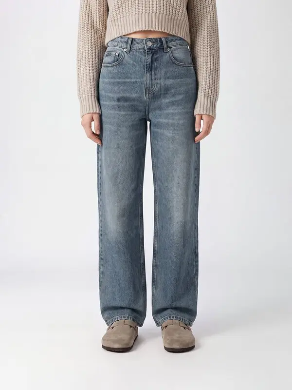 AMI Paris Mid-rise Wide-leg Cotton Denim Jeans - Blue