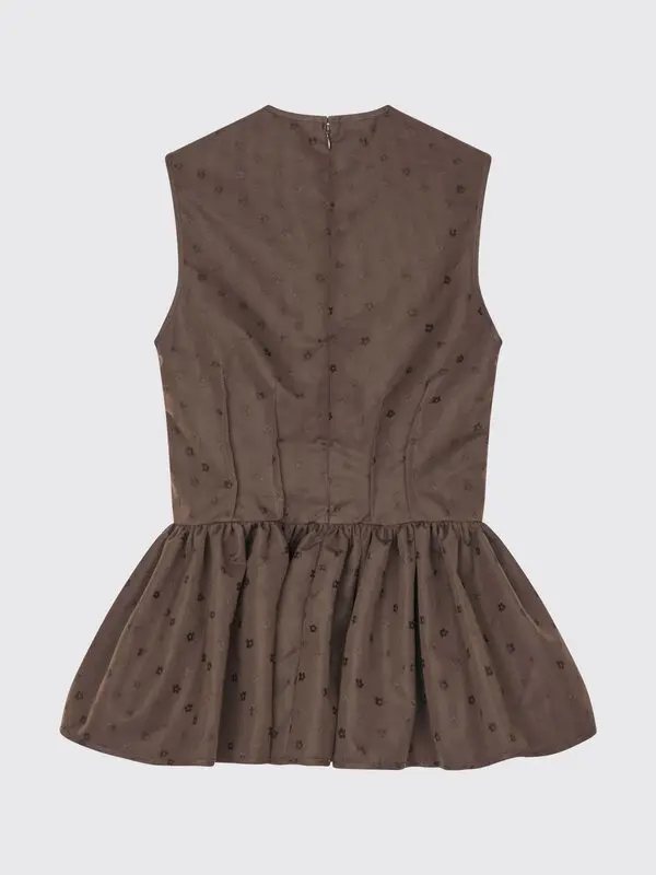 Cecilie Bahnsen Floral Peplum Sleeveless Top