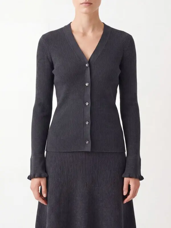 Cecilie Bahnsen V-neck Ribbed Cardigan