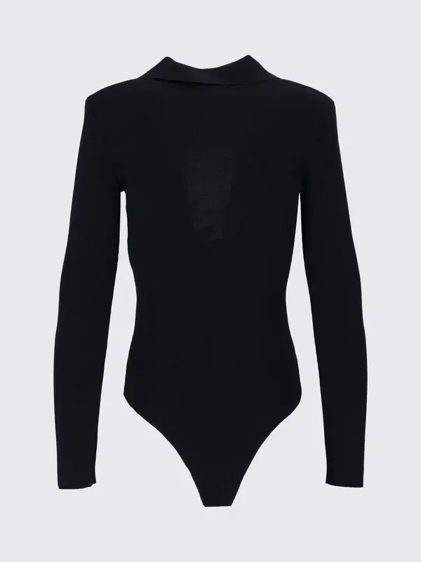 Elisabetta Franchi Long Sleeve Plunge Bodysuit - Blue