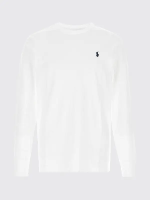 Polo Ralph Lauren Long-sleeved Cotton T-shirt With Pony Logo - White