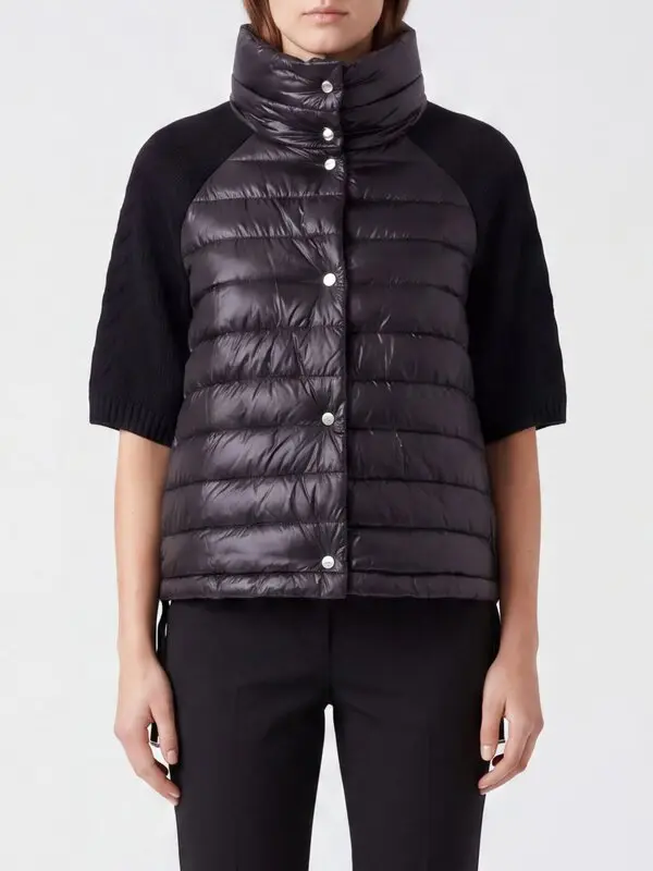 Herno Resort Short-sleeved Down Jacket In Nylon And Wool - Black
