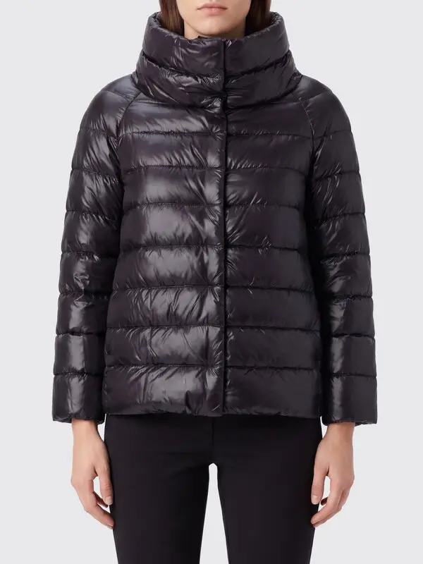 Herno Sofia Short Ultra-light Nylon Down Jacket With High Neck - Black