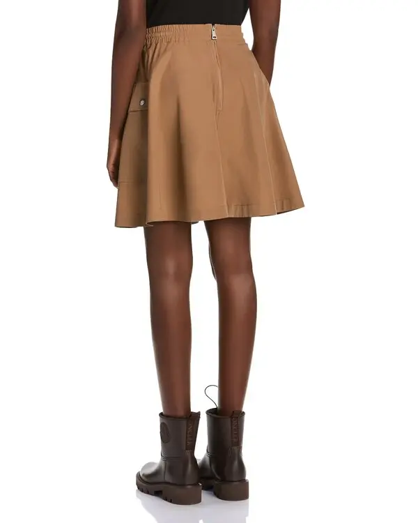 Moncler Cotton Blend A-line Mini Skirt - Open Brown