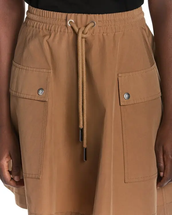 Moncler Cotton Blend A-line Mini Skirt - Open Brown