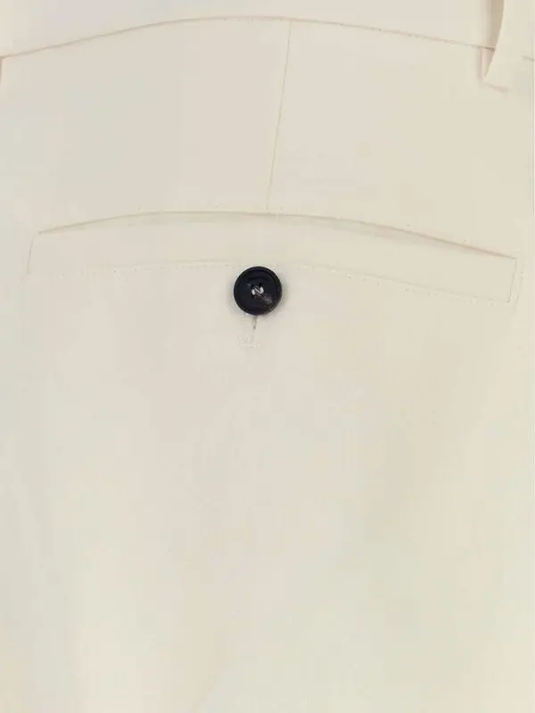 FERRAGAMO Slim Fit Cotton And Cashmere Tailored Trousers With Concealed Closure