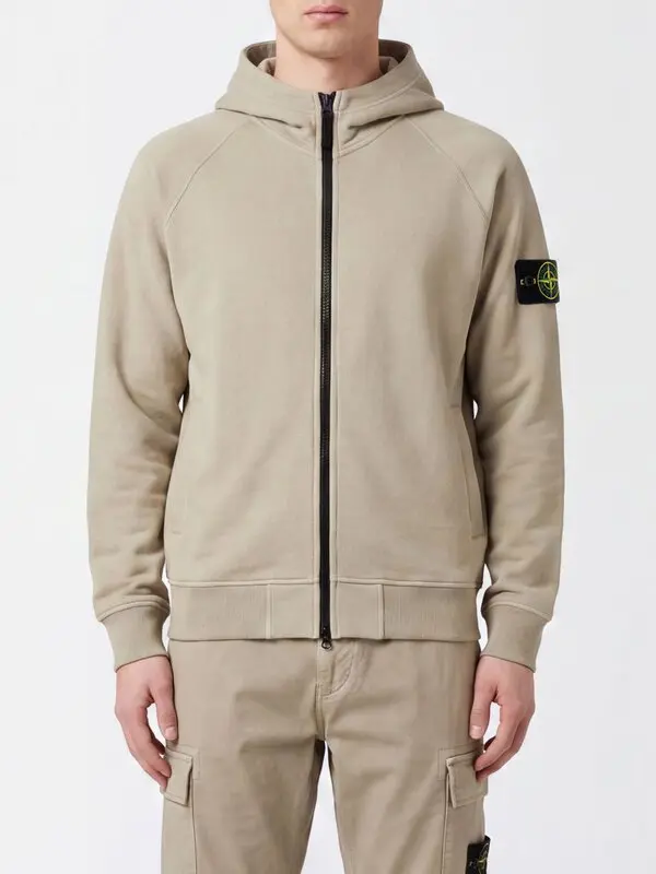 Stone Island Hooded Zip Up Sweatshirt