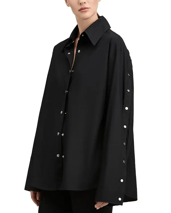 Derek Lam 10 Crosby Carine Poplin Snap Detail Shirt