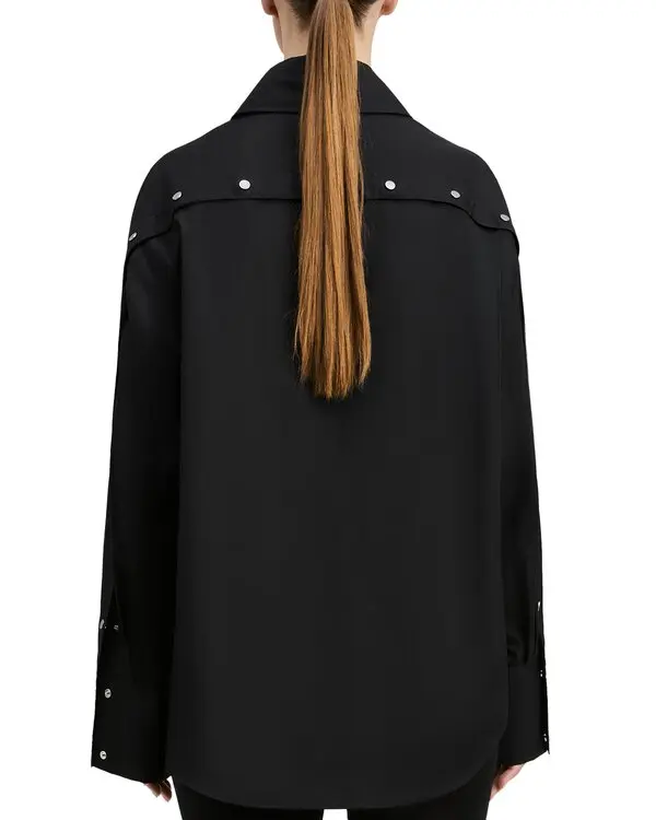 Derek Lam 10 Crosby Carine Poplin Snap Detail Shirt