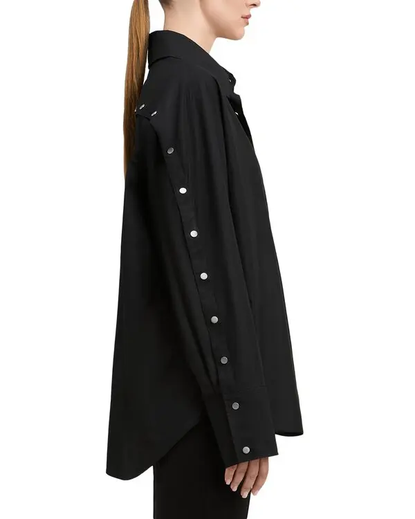 Derek Lam 10 Crosby Carine Poplin Snap Detail Shirt