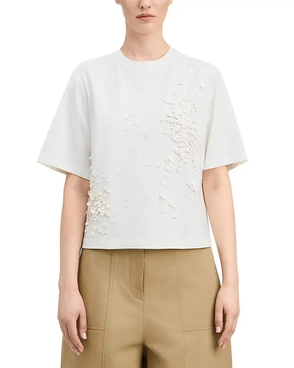 Derek Lam 10 Crosby Cotton Embellished Crewneck Tee