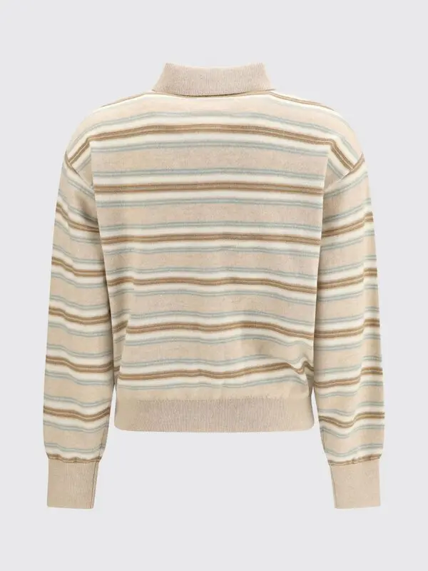 Guest In Residence Striped Cashmere Long-sleeve Slim Fit Polo Jumper - Beige