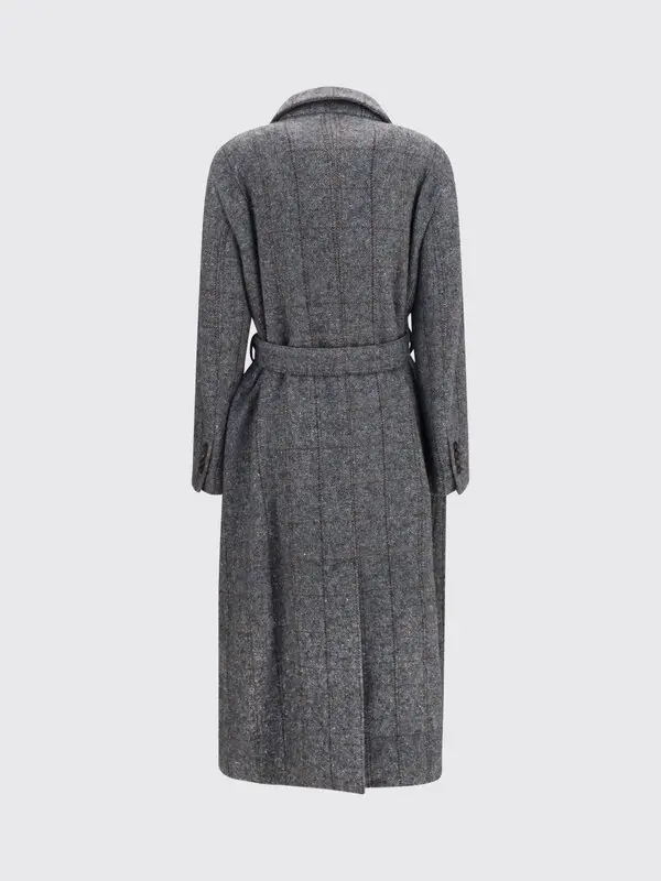 Brunello Cucinelli Checked Belted Coat