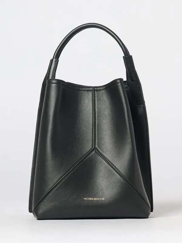 Victoria Beckham Leather Bucket Bag With Tubular Handle - Black