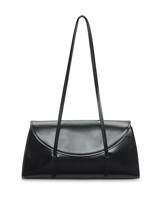 REFORMATION Elena Medium Leather Shoulder Bag - Black