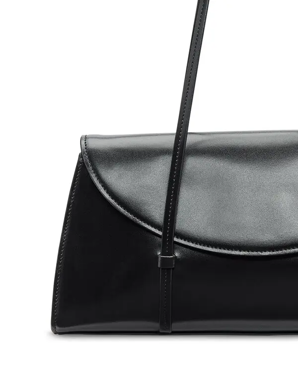 REFORMATION Elena Medium Leather Shoulder Bag - Black