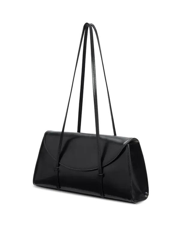 REFORMATION Elena Medium Leather Shoulder Bag - Black