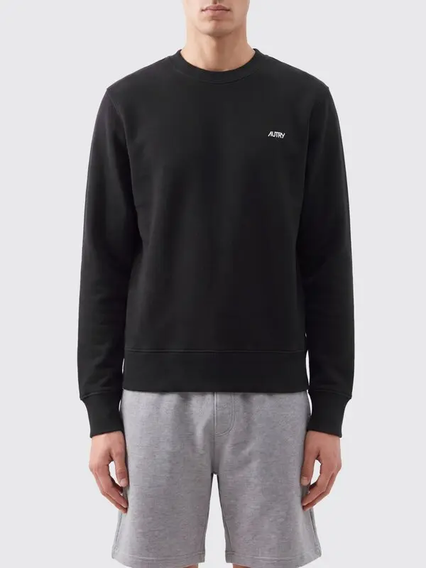 AUTRY Crewneck Cotton Jumper With Contrasting Embroidered Logo