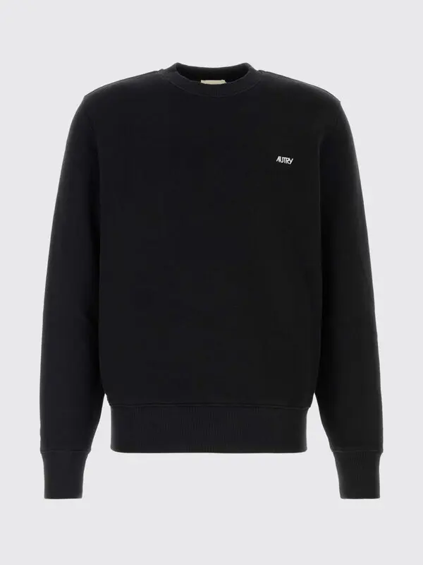 AUTRY Crewneck Cotton Jumper With Contrasting Embroidered Logo
