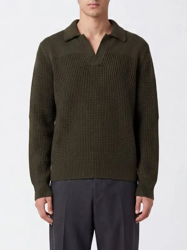 FERRAGAMO Textured Collared Long Sleeve Jacket
