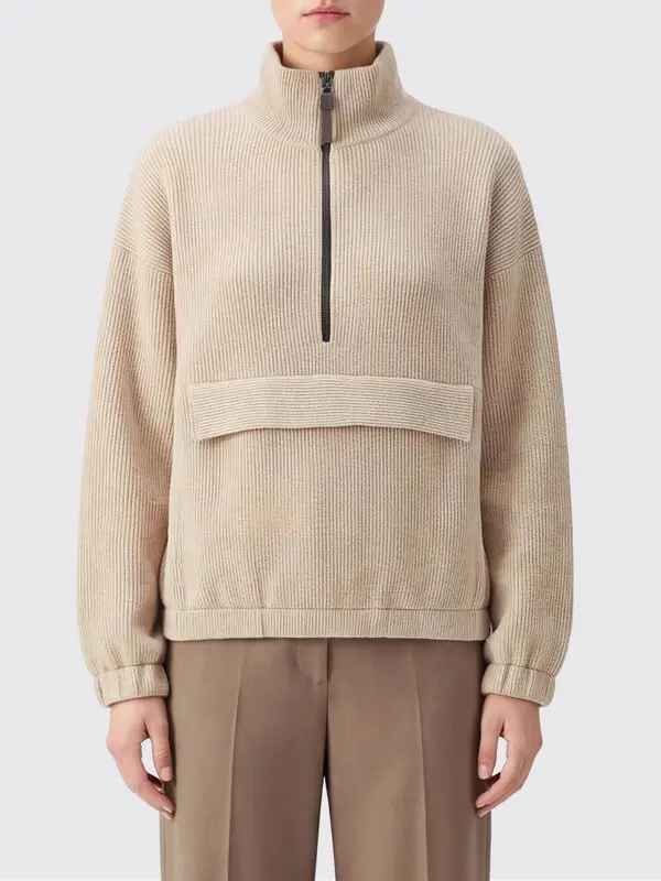 Brunello Cucinelli Pure Cashmere Half-zip Turtleneck Jumper - Camel