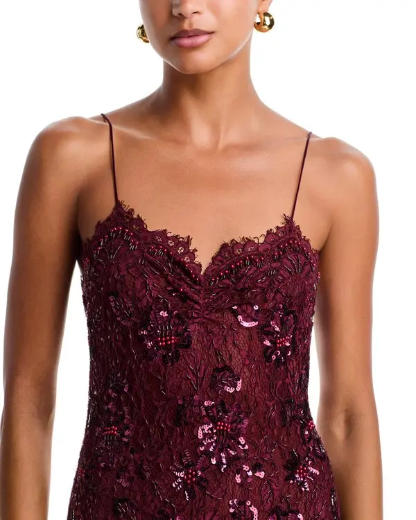 LoveShackFancy Ciona Embellished Lace Dress