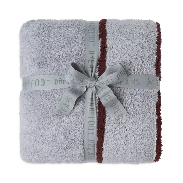 Barefoot Dreams Cozychic Belmar Border Throw Blanket