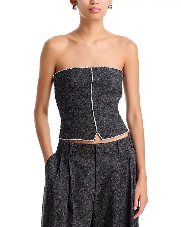 Alexander Wang Embellished Strapless Bustier Top